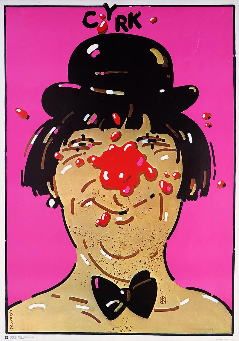 Clown with Derby & Bow Tie – Polish circus poster – CP00114 – Weidman ...